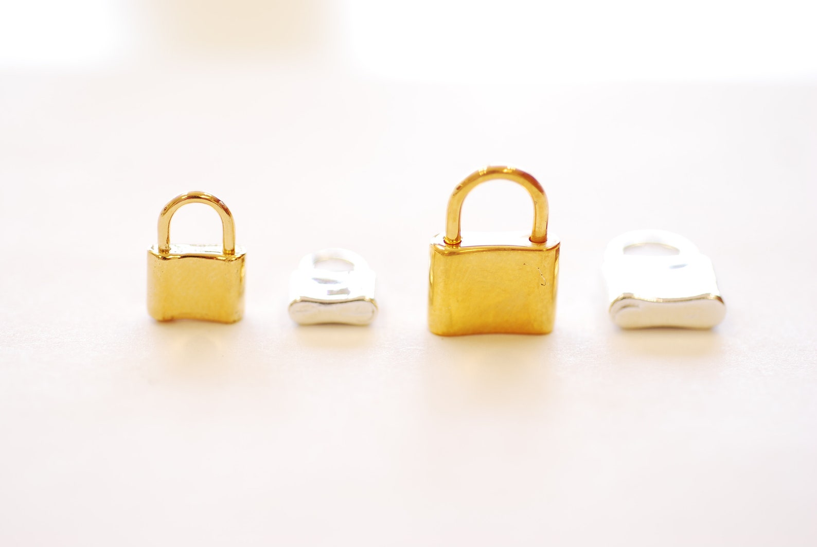 Vermeil Gold Padlock Charm 18k Gold Plated Over 925 Sterling - Etsy