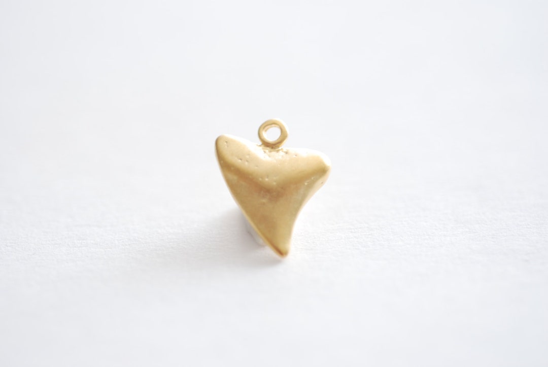 Matte Vermeil Gold Shark Tooth- 18k Gold Over Sterling Silver Shark ...