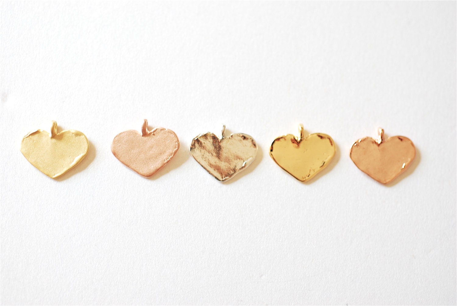 Vermeil Rose Gold Heart Charm 18k Gold Plated Over Sterling - Etsy