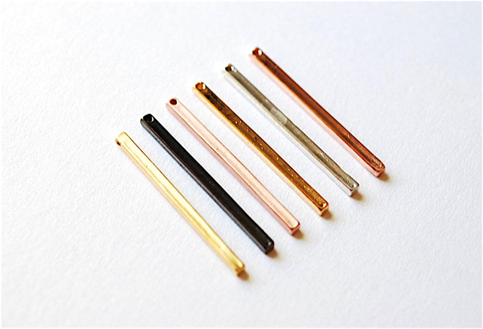 Shiny Vermeil Gold Rectangle Bar Drop 18k Gold Plated Over - Etsy