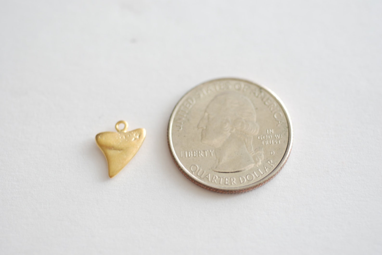 Matte Vermeil Gold Shark Tooth- 18k Gold Over Sterling Silver Shark ...