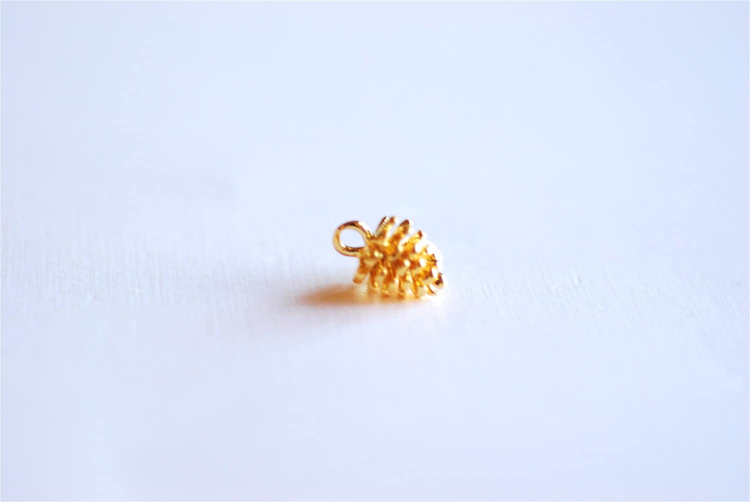 Shiny Vermeil Gold Pinecone Charm- 18k Gold Over Sterling Silver Pine ...