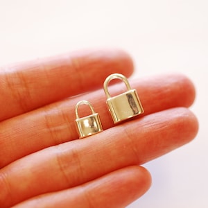Vermeil Gold Padlock Charm - 18k Gold Plated Over 925 Sterling Silver ...