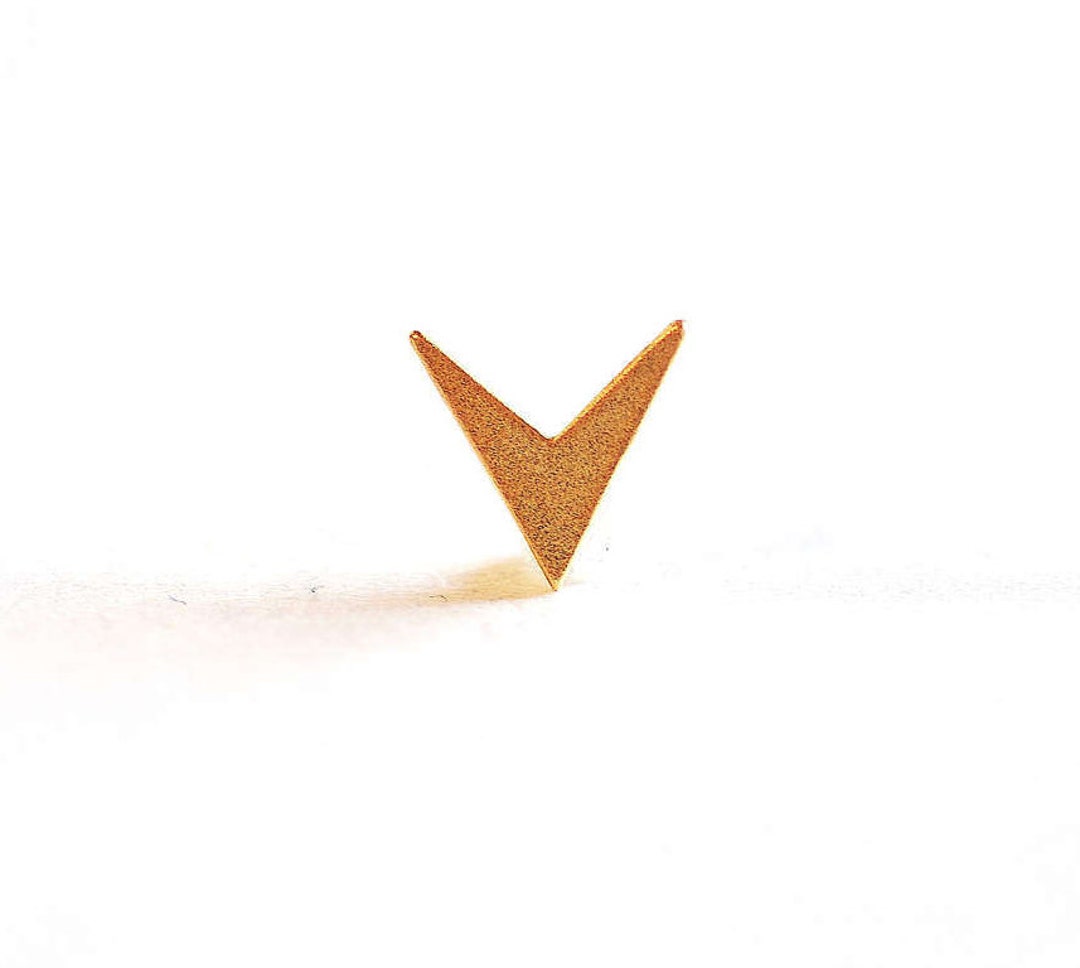 Matte Gold V Shaped Connector- Vermeil Gold 22k Gold Plated Sterling ...