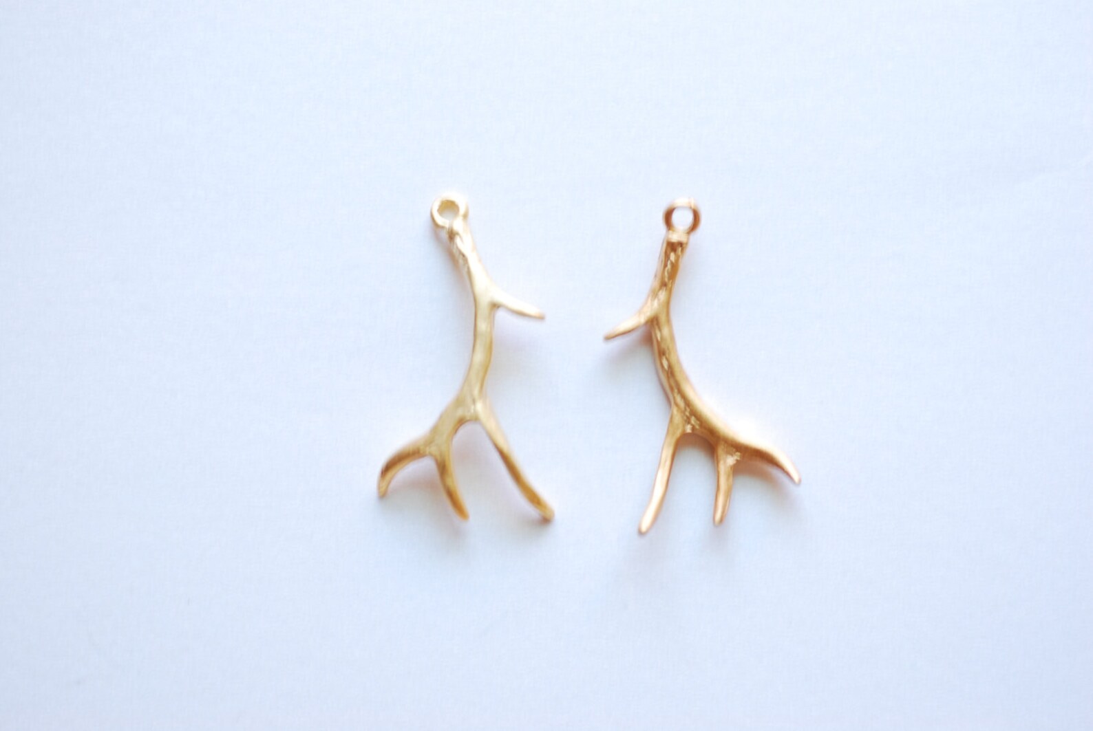 Matte Vermeil Gold Deer Antler Charm Pendant 18k Gold Plated - Etsy