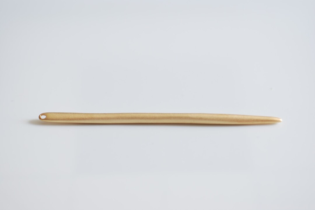 Vermeil Gold Matte Skinny Needle- 18k Gold Plated Over Sterling Silver ...
