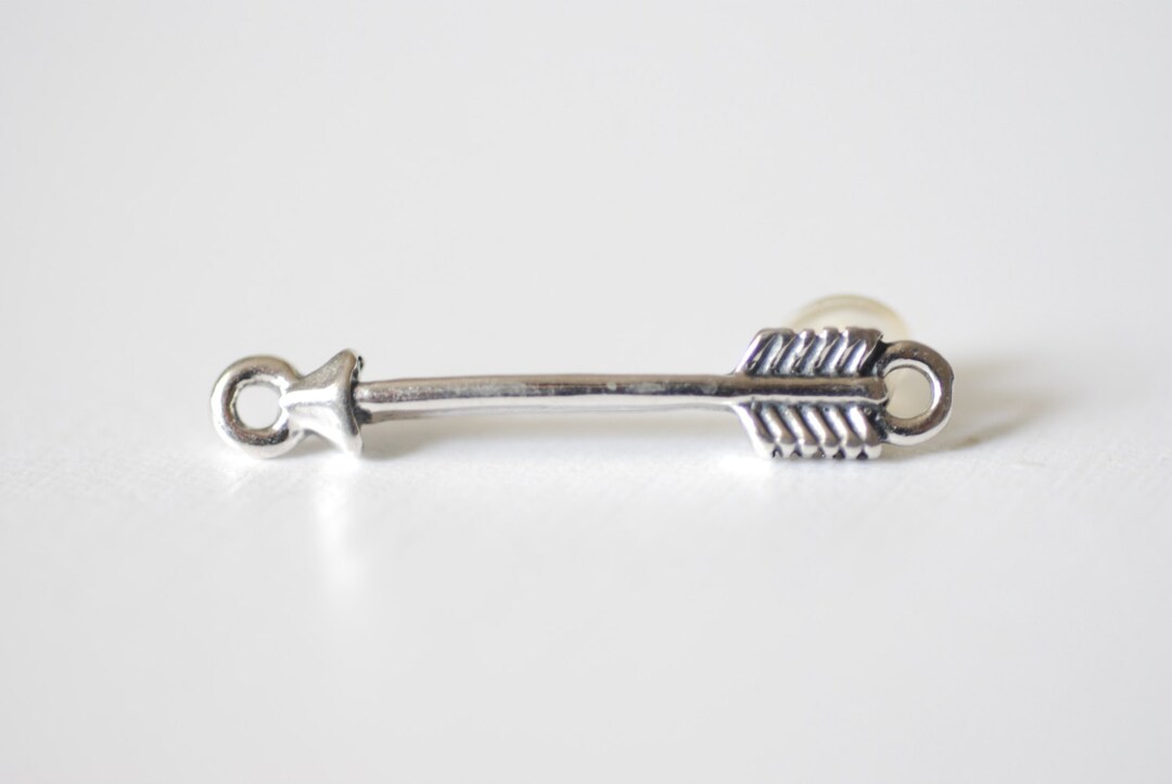 Sterling Silver Arrow Connector Charm Skinny Arrow Charm Connector 925 ...