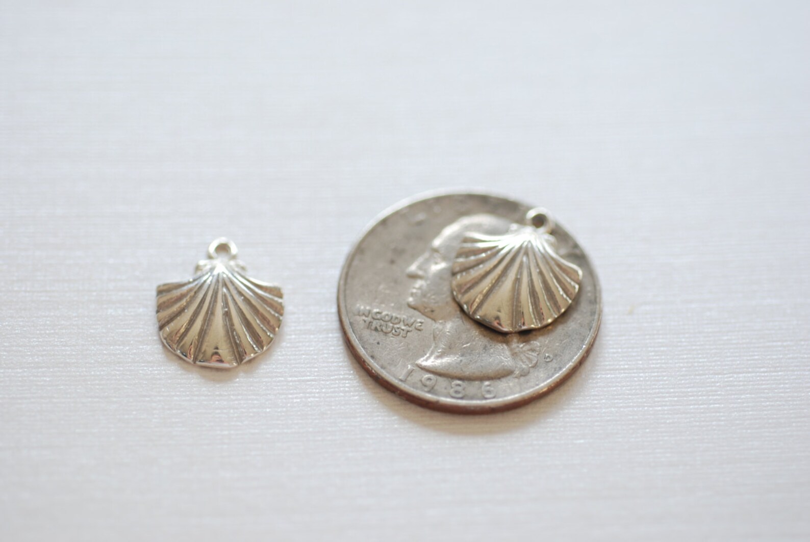 Sterling Silver Sea Shell Charm 925 Sterling Silver Sea - Etsy