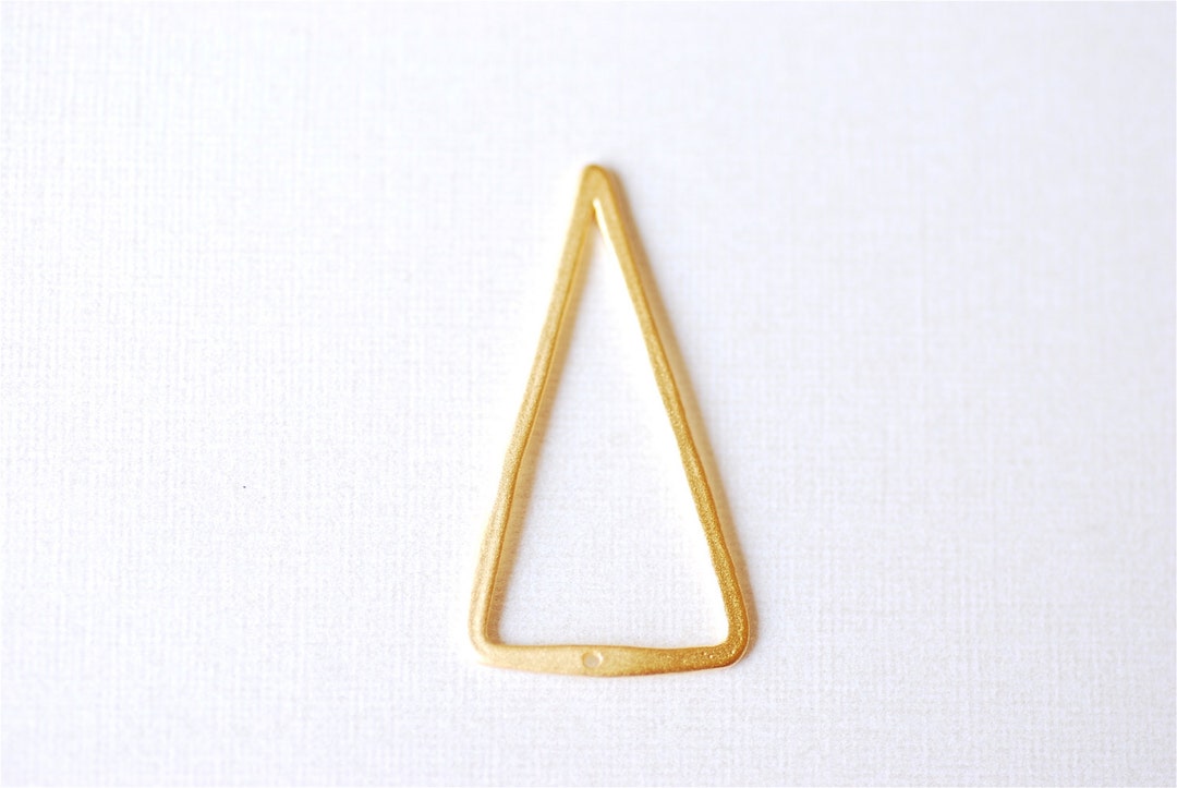 Matte Vermeil Gold Open Triangle Connector Charm- 18k Gold Plated Over ...