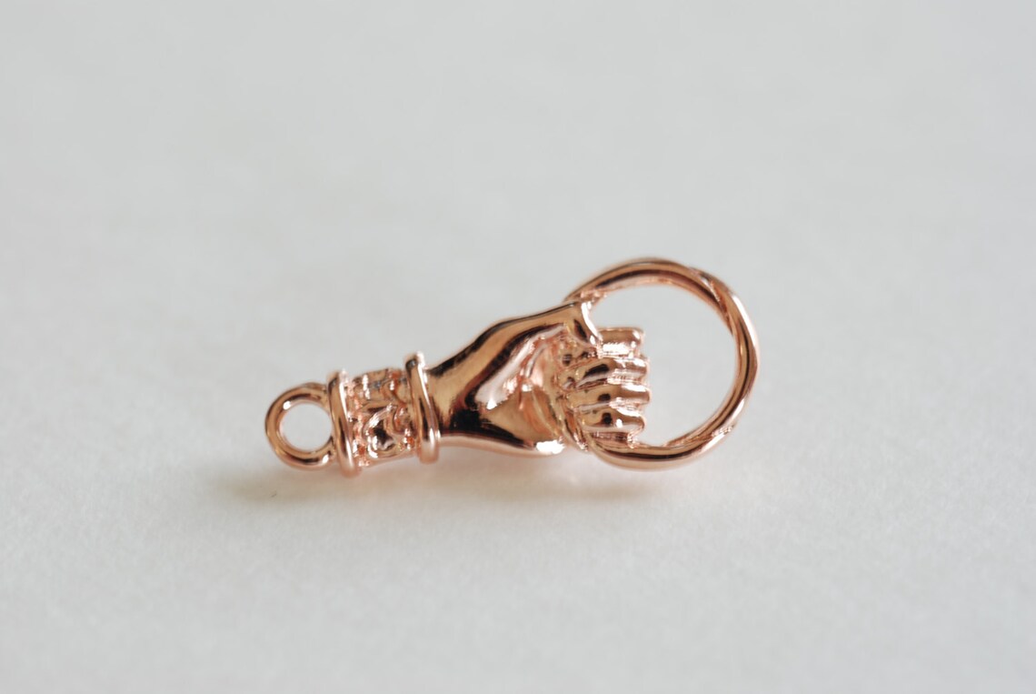 Vermeil Rose Gold Hand Connector 18k Gold Plated Over | Etsy