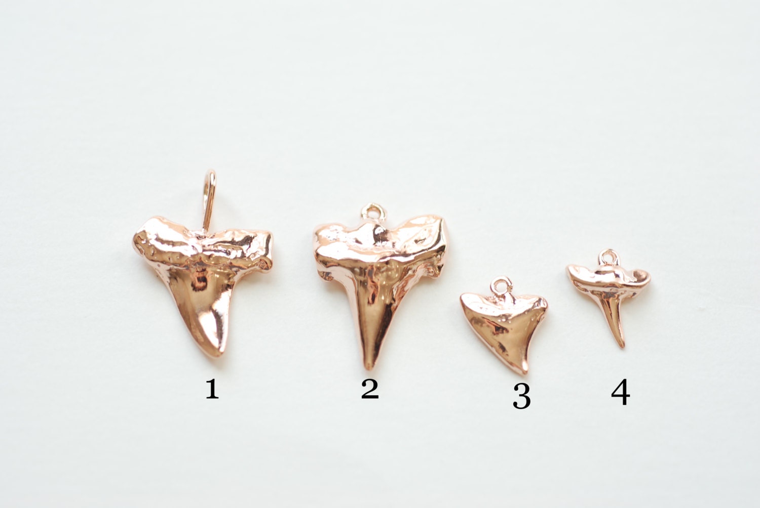 Vermeil Rose Gold Shark Tooth Charm Pendant 18k Gold Plated - Etsy