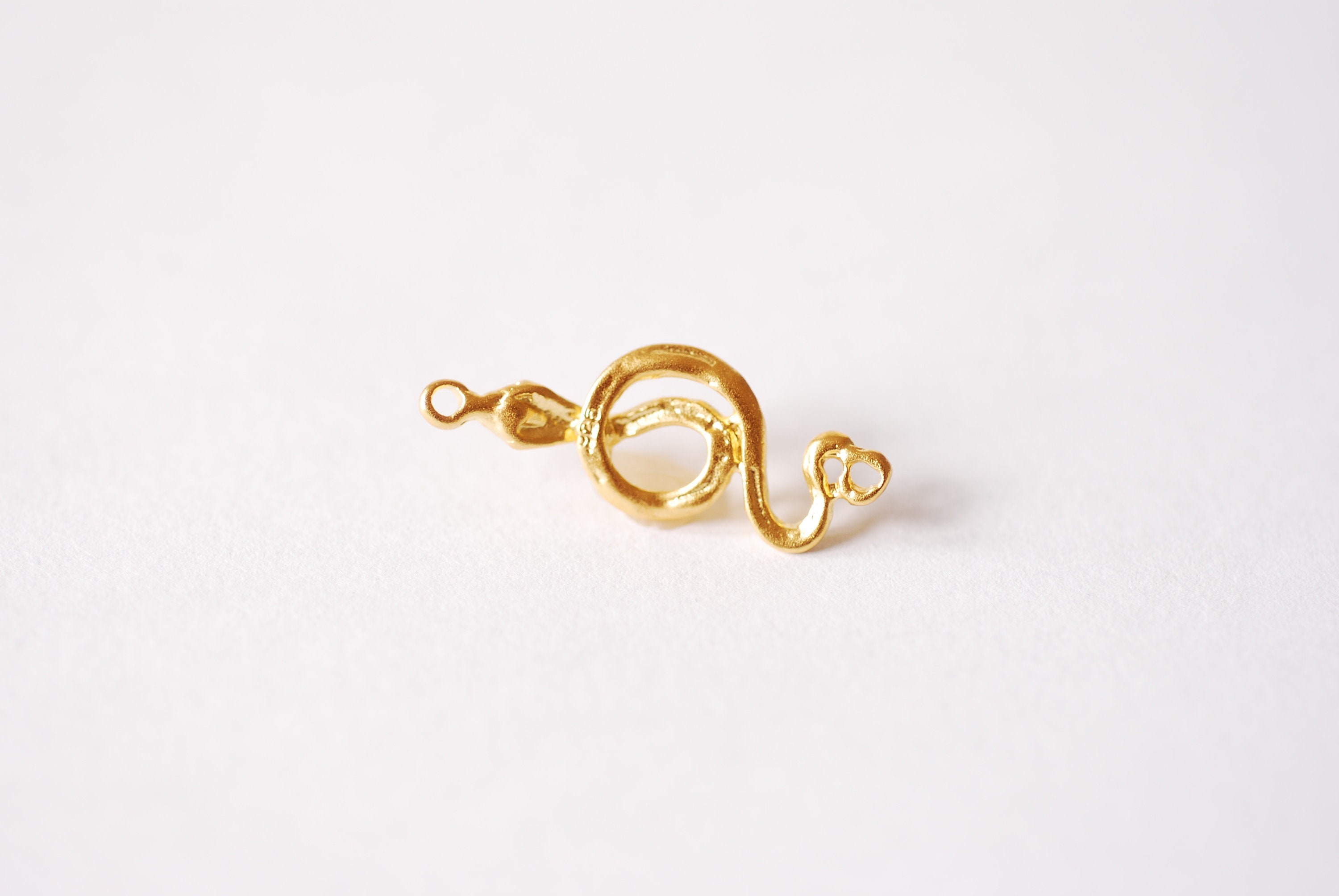 Vermeil Gold or Sterling Silver Snake Connector Charm - Etsy