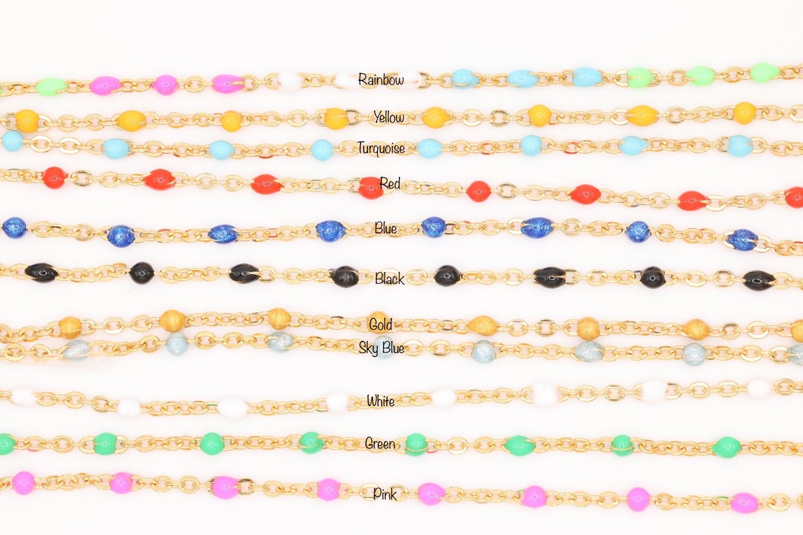 Wholesale Gold Filled Enamel Chain L Sterling Silver Enamel Color ...