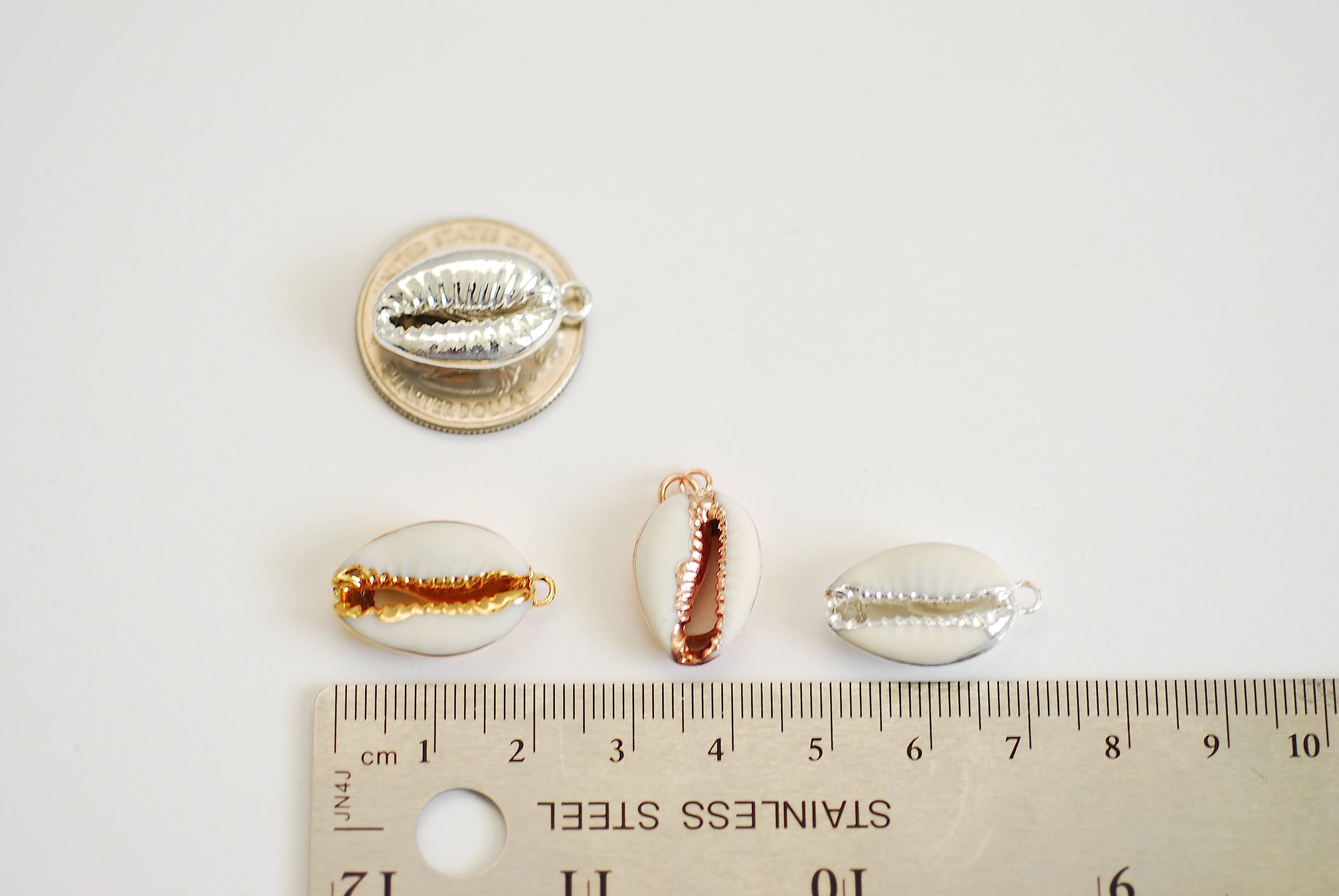 Real Natural Cowrie Shell Gold Sterling Silver Rose Gold | Etsy