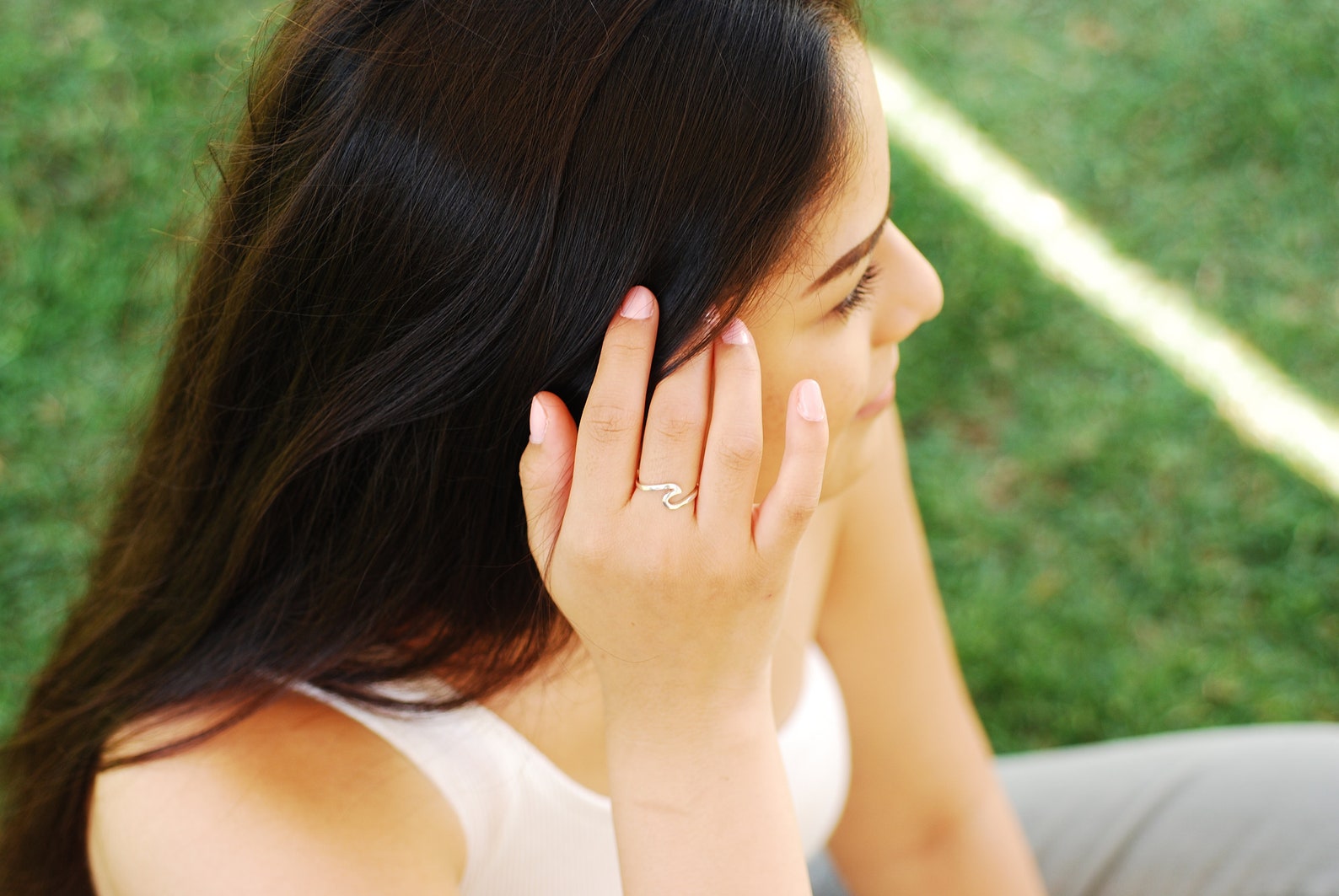Matte Pink Rose Adjustable Wave Ring Nalu Ring, Ocean Ring, Tidal Wave Ring, Beach Jewelry ...