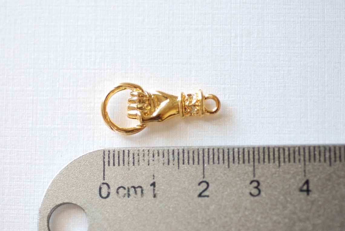 Shiny Vermeil Gold Hand Connector 18k Gold Plated Over - Etsy