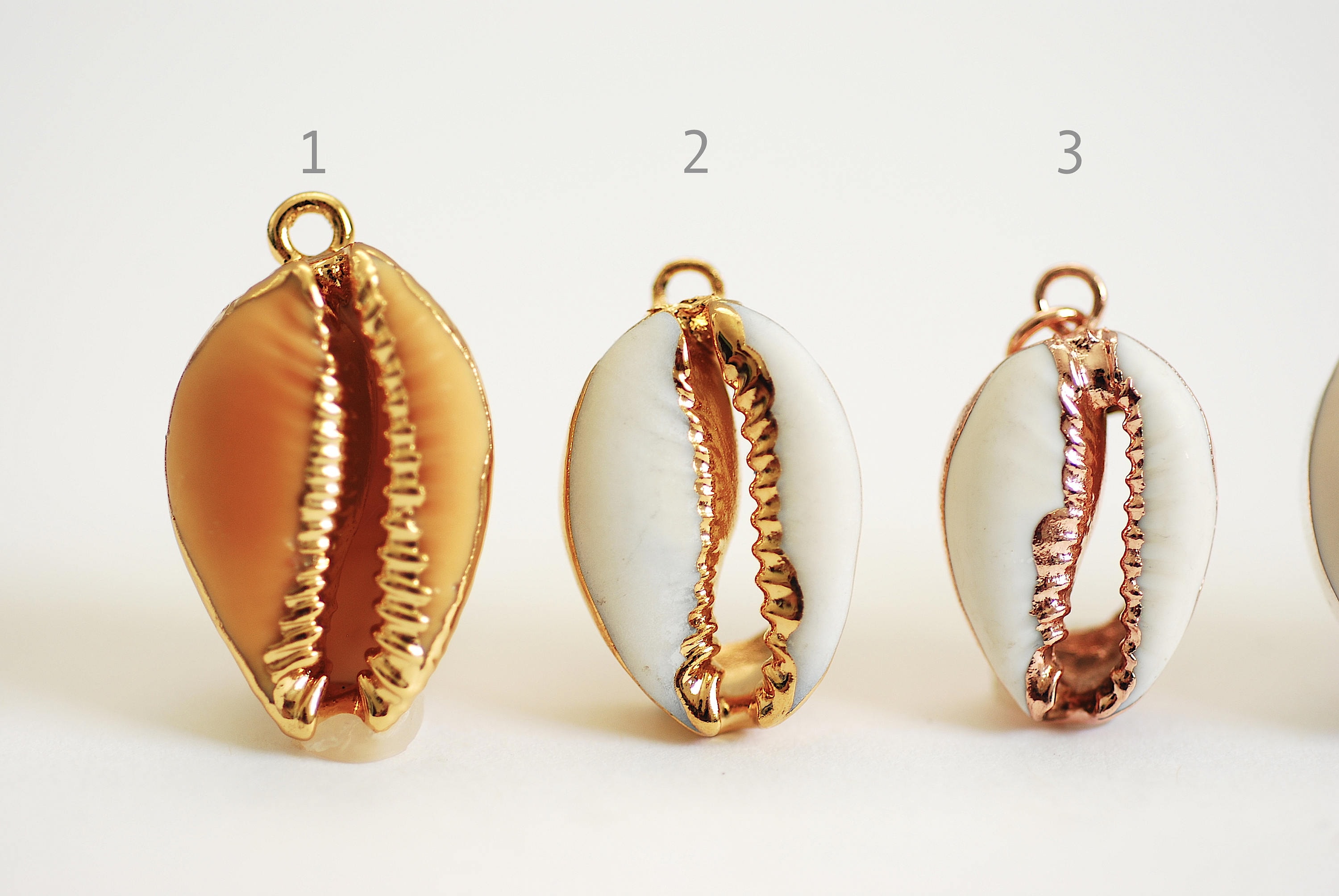 Real Natural Cowrie Shell, Gold, Sterling Silver, Rose Gold, Gold ...