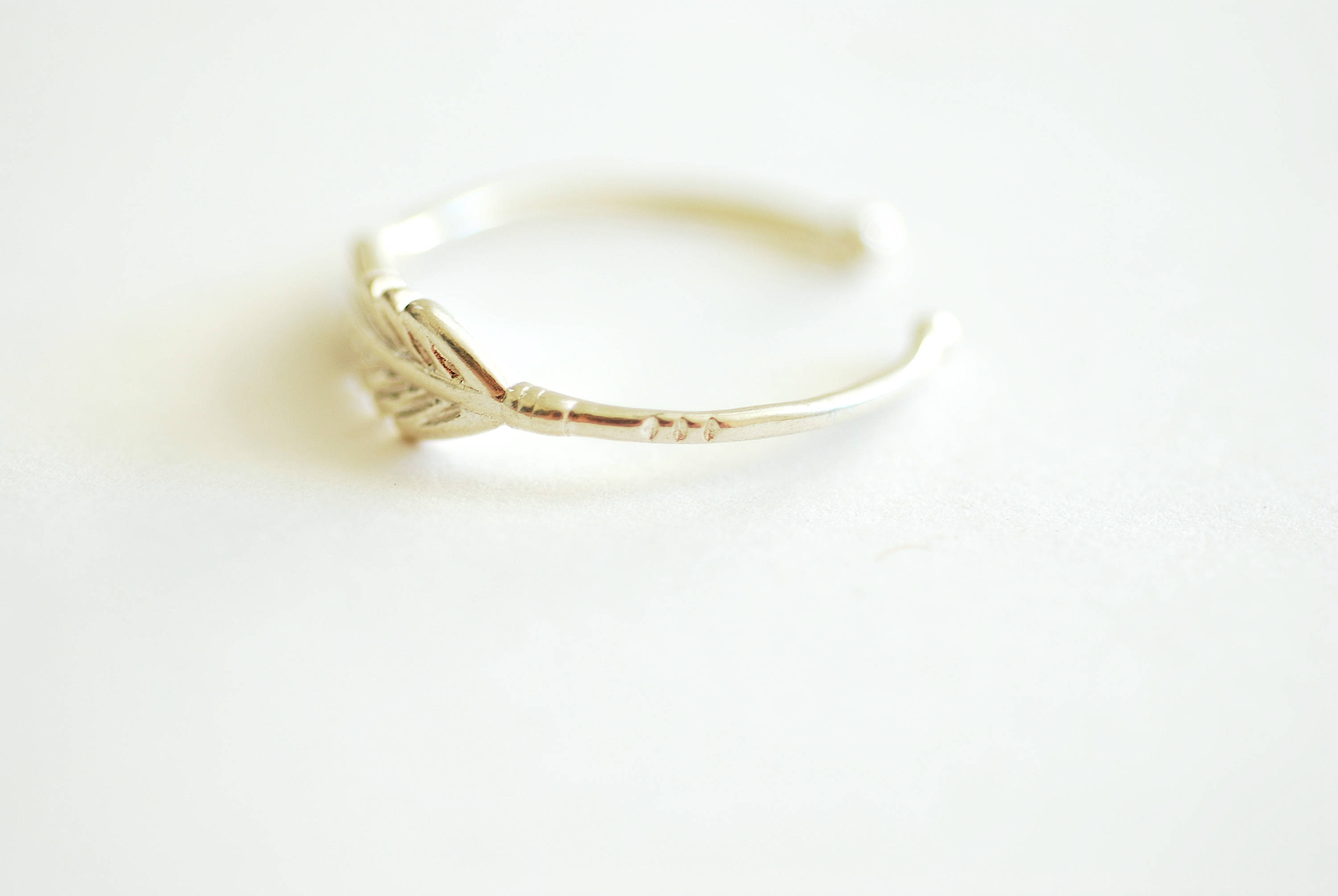 Sterling Silver Angel Feather Ring Adjustable U.K. Size L-R | Etsy