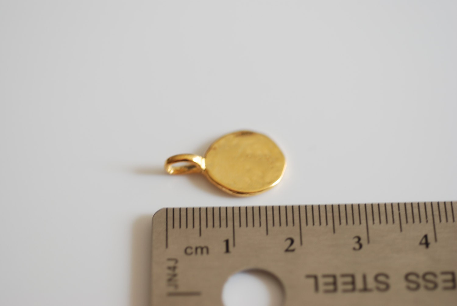 Shiny Vermeil Gold Blank Disc- 18k Gold Plated Over Sterling Silver ...
