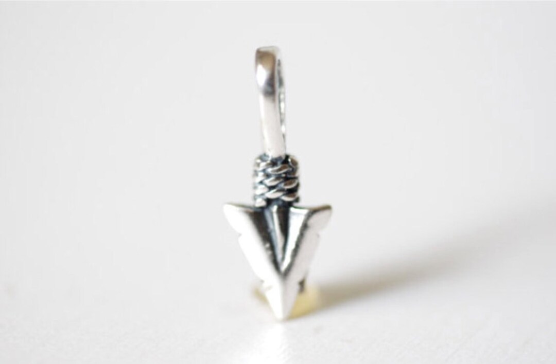 Sterling Silver Chevron Arrow Charm - 925 Silver Arrowhead Charm ...