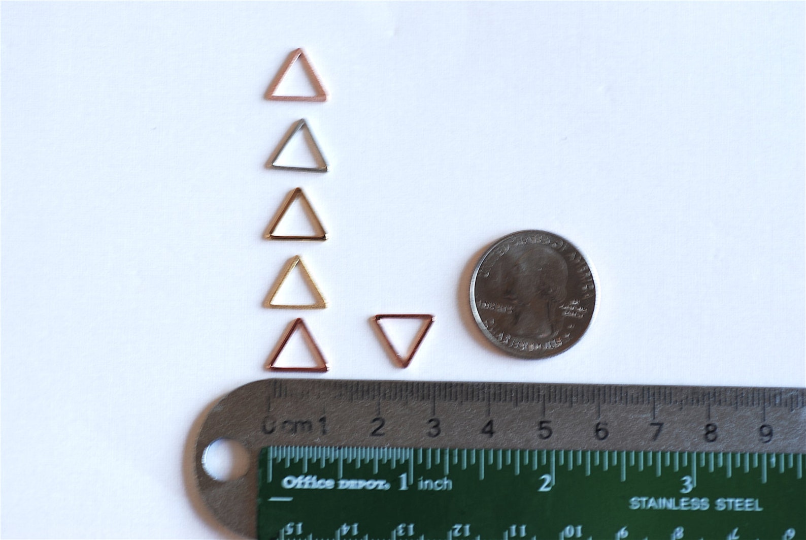 Shiny Vermeil Gold Open Triangle Connector Charm- 18k Gold Over ...