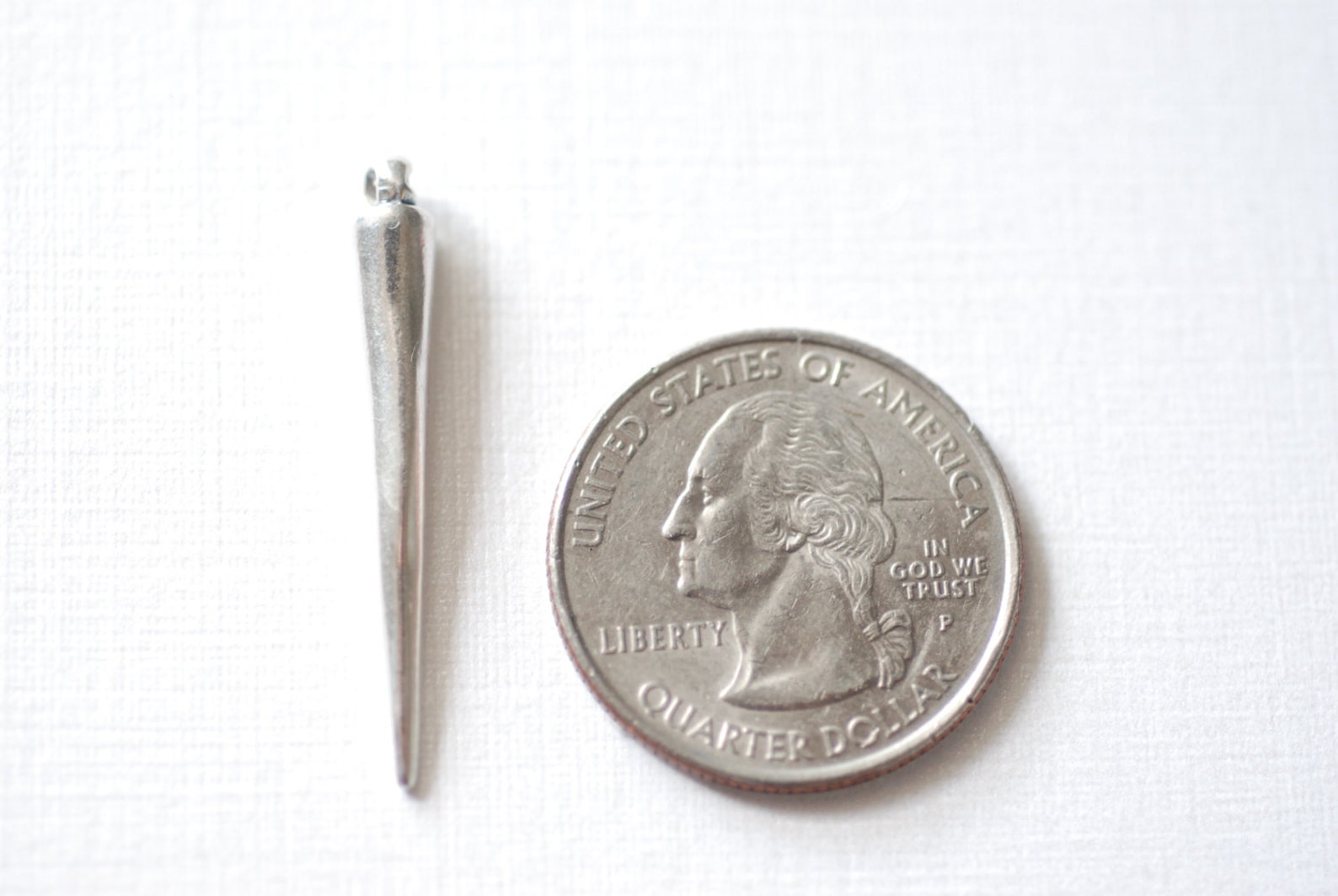 Sterling Silver Spike Charm, Pointy Spike Charm, Silver Pendulum, Spike ...