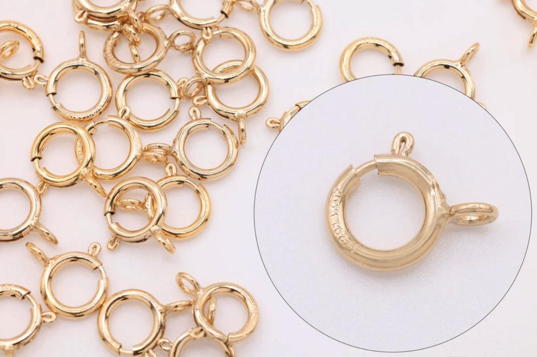 6mm Closed Spring Ring Clasp- 1/20 Gold Filled Spring Ring Clasps SOLD ...