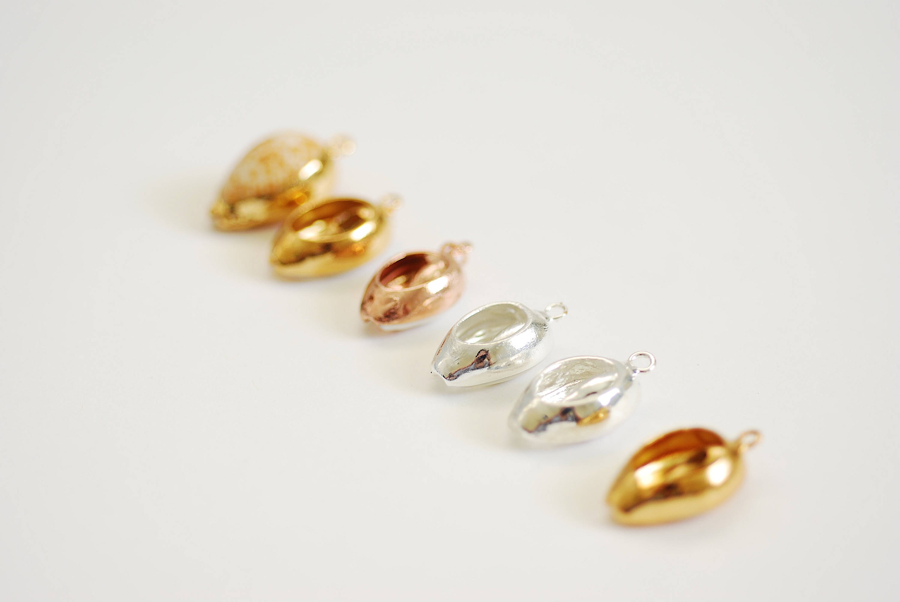 Real Natural Cowrie Shell Gold Sterling Silver Rose Gold - Etsy