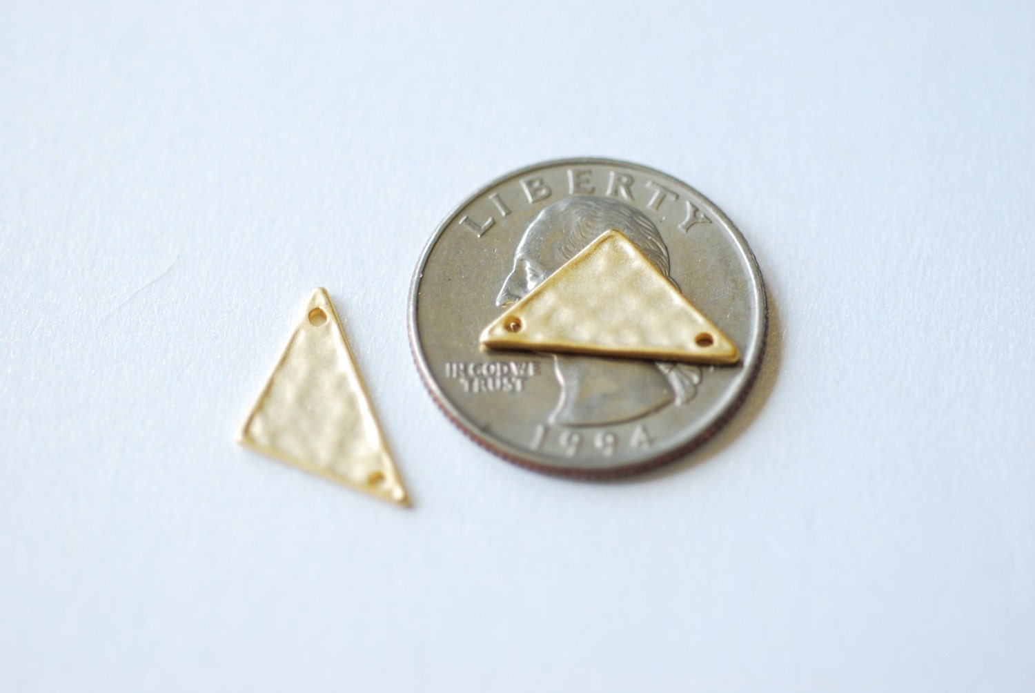 Matte Vermeil Gold Hammered Triangle Connector Charm 18k Gold | Etsy