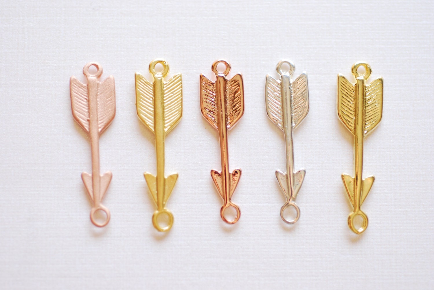 Matte Vermeil Rose Gold Arrow Connector Charm 18k Gold Plated - Etsy