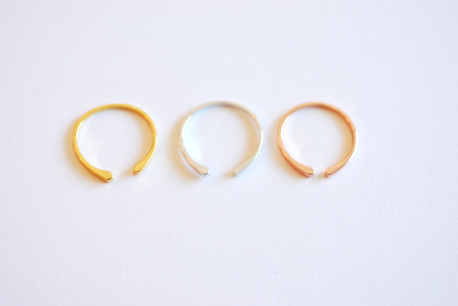 Minimalist Open Ring- Sterling Silver, Gold, Open Edge Ring, Stacking ...