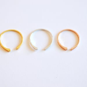 Minimalist Open Ring- Sterling Silver, Gold, Open Edge Ring, Stacking ...
