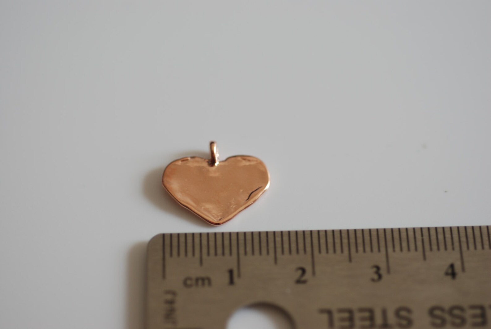 Vermeil Rose Gold Heart Charm 18k Gold Plated Over Sterling | Etsy