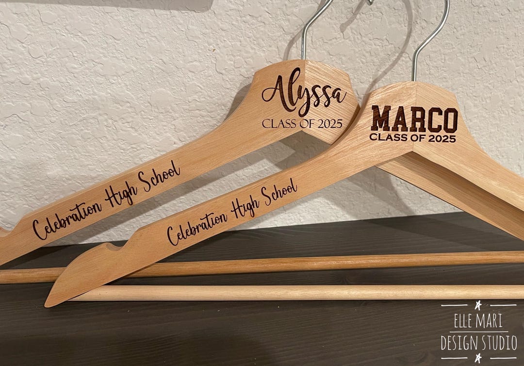 Personalized Graduation Hanger - Custom Engraved Wooden Gown Holder ...