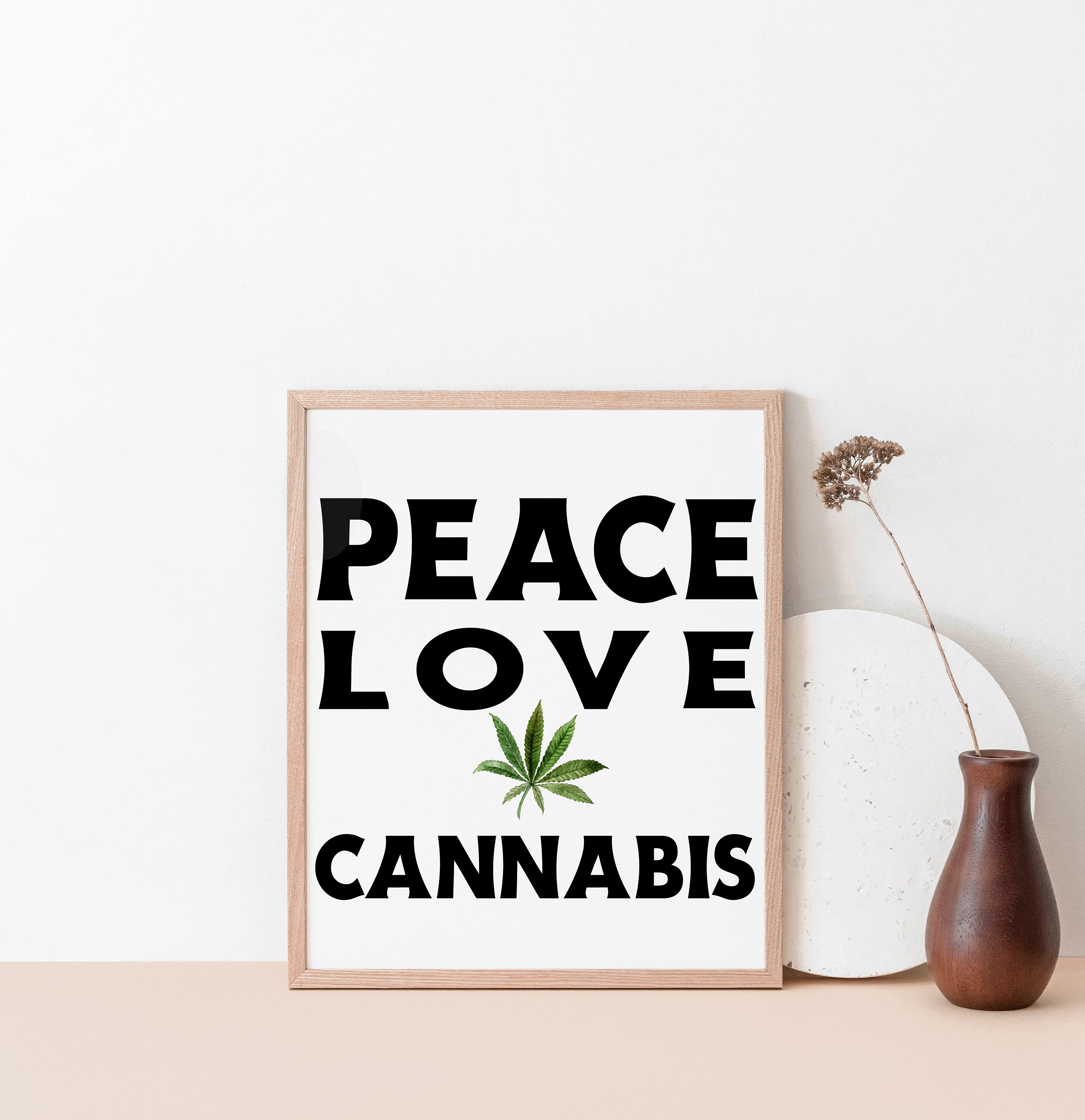 Peace Love and Happiness / Cannabis Instant Digital - Etsy España