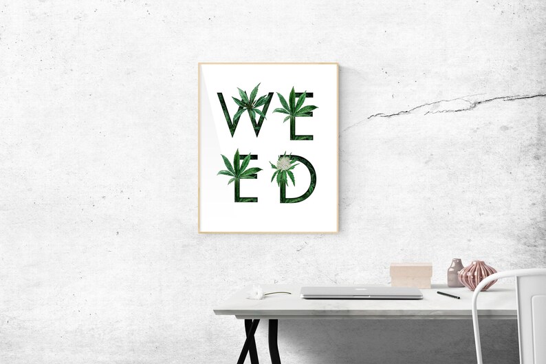 Weed Art, Flower Letters, Instant Download, Weed Poster, Marijuana ...