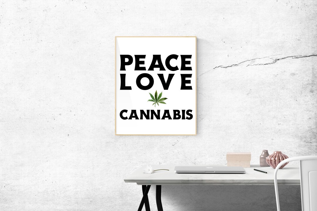 Peace Love and Happiness / Cannabis Instant Digital - Etsy España