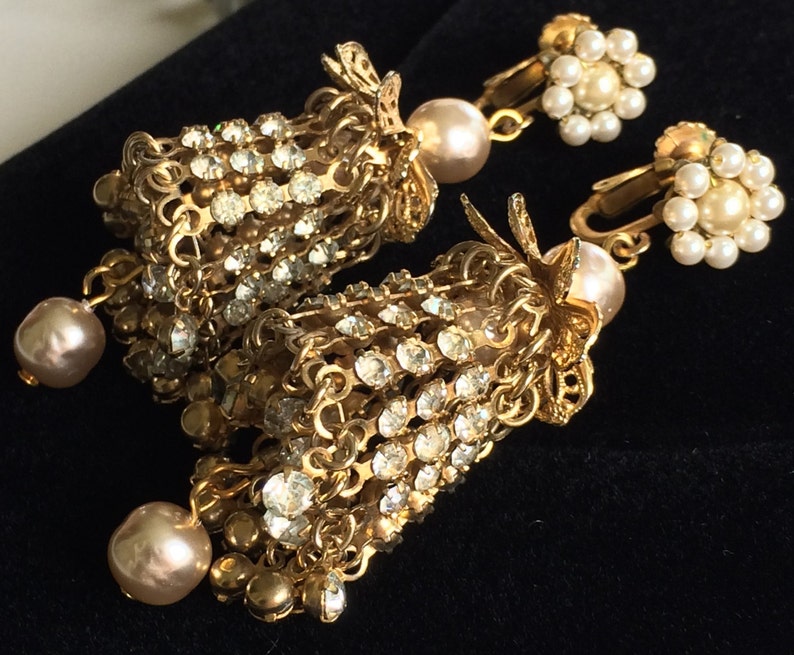 Fabulous Vintage Miriam Haskell Extra Long Chandelier Earrings~baroque ... Fabulous Vintage Miriam Haskell Extra Long Chandelier Earrings~baroque ...