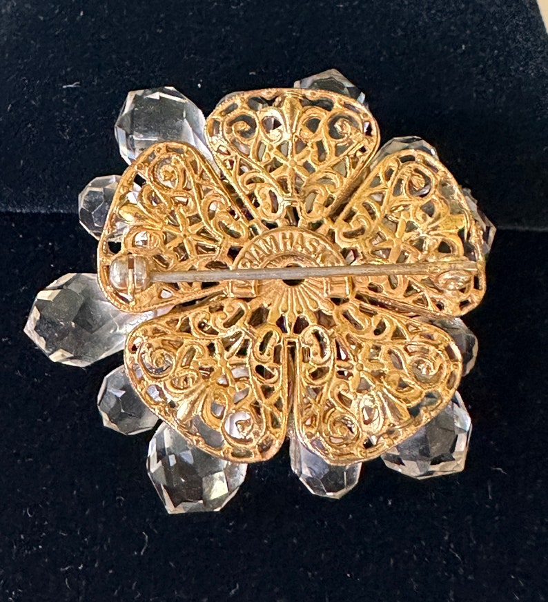 Beautiful Rare Vintage Miriam Haskell Brooch~ Clear Crystals ...