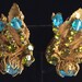 Sparkling Vintage Miriam Haskell Earrings~aqua Blue/peridot Green ...