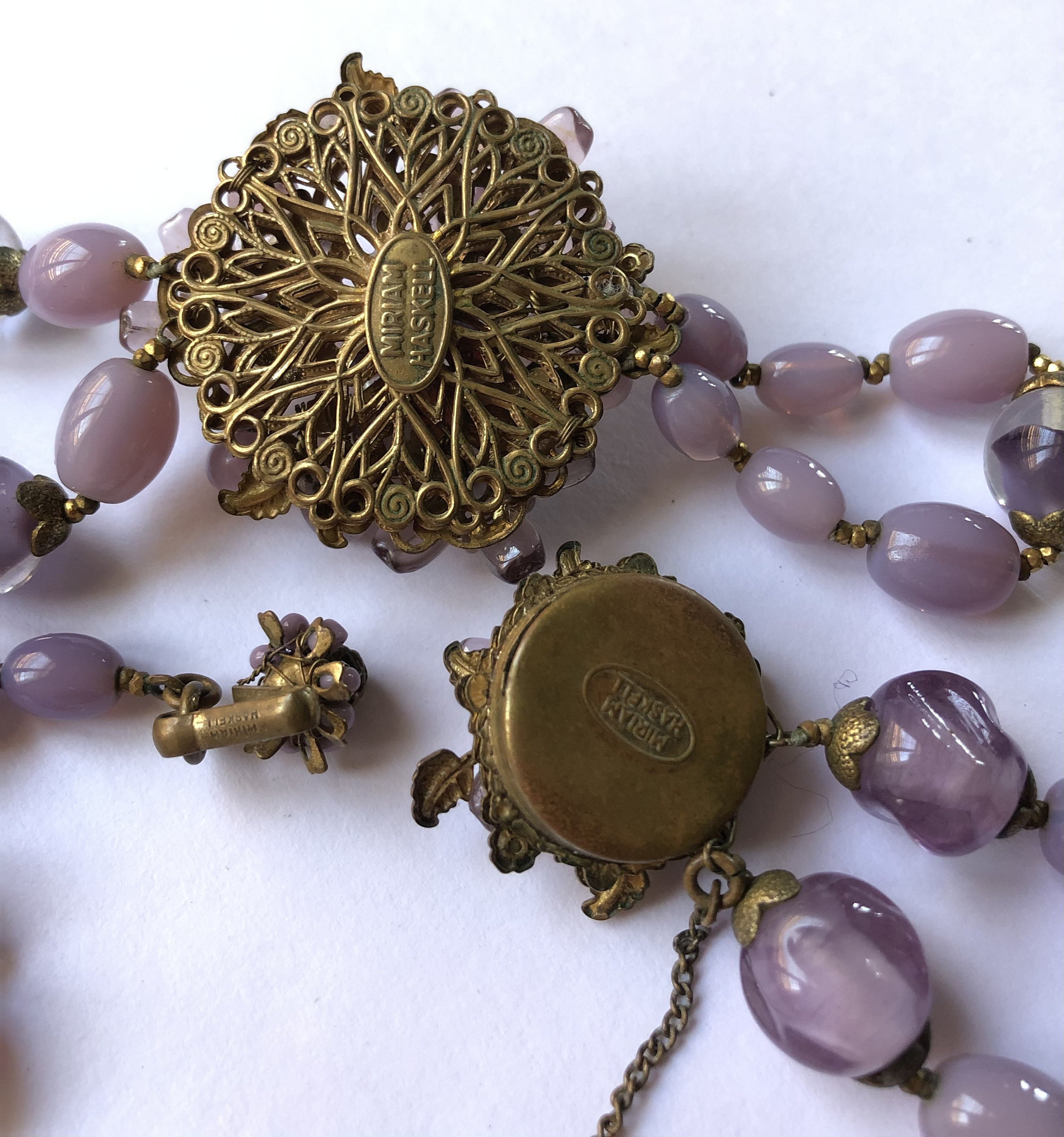 Vintage Miriam Haskell Necklace & Bracelet Set Purple | Etsy