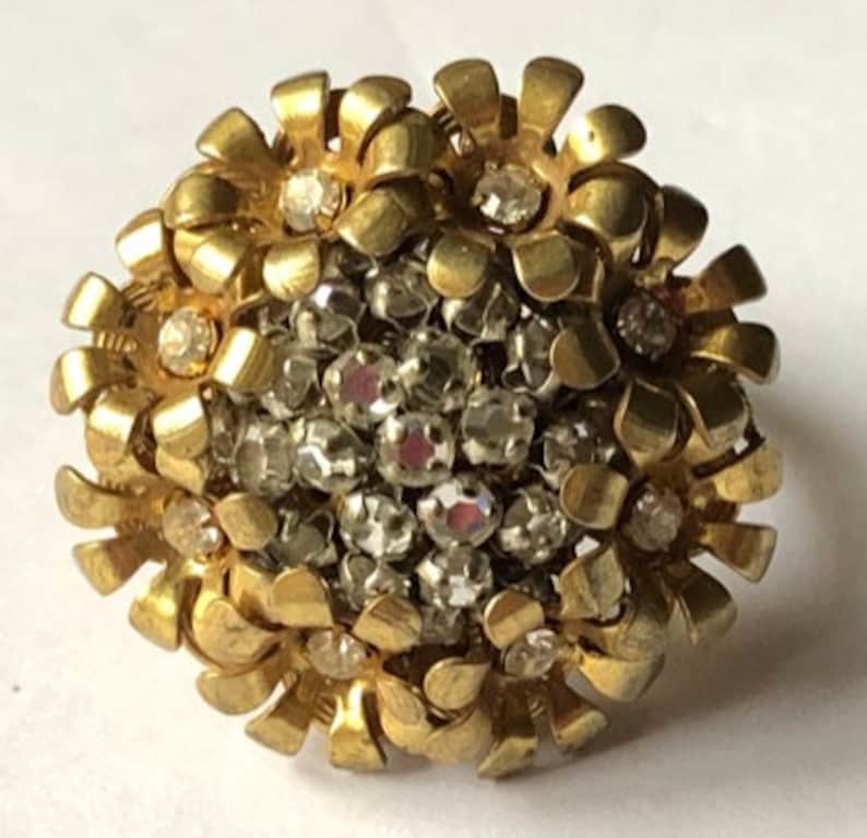 Lovely Vintage Miriam Haskell Ring~ Gilt Filigree/rhinestones/crystals ...