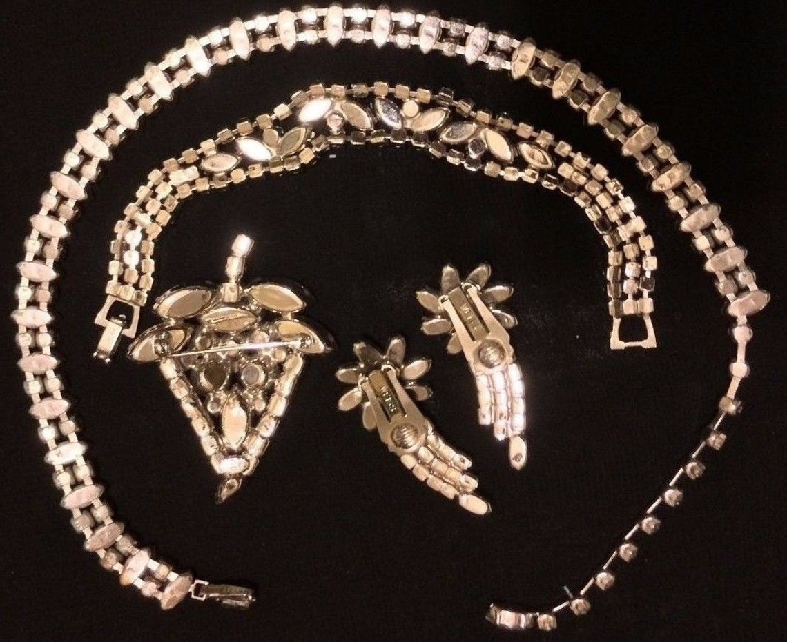 Vintage Weiss Necklace/bracelet/brooch/earrings Jewelry Lot~crystal ...