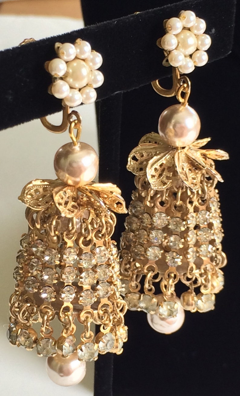 Fabulous Vintage Miriam Haskell Extra Long Chandelier Earrings~baroque ... Fabulous Vintage Miriam Haskell Extra Long Chandelier Earrings~baroque ...