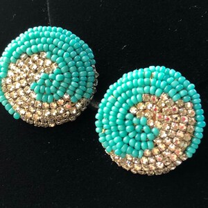 Beautiful Vintage Miriam Haskell Brooch & Earrings Set~turquoise Blue ...