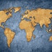 Blue Grey World Map Large Wall Mural, Self-adhesive Vinyl Wallpaper ...