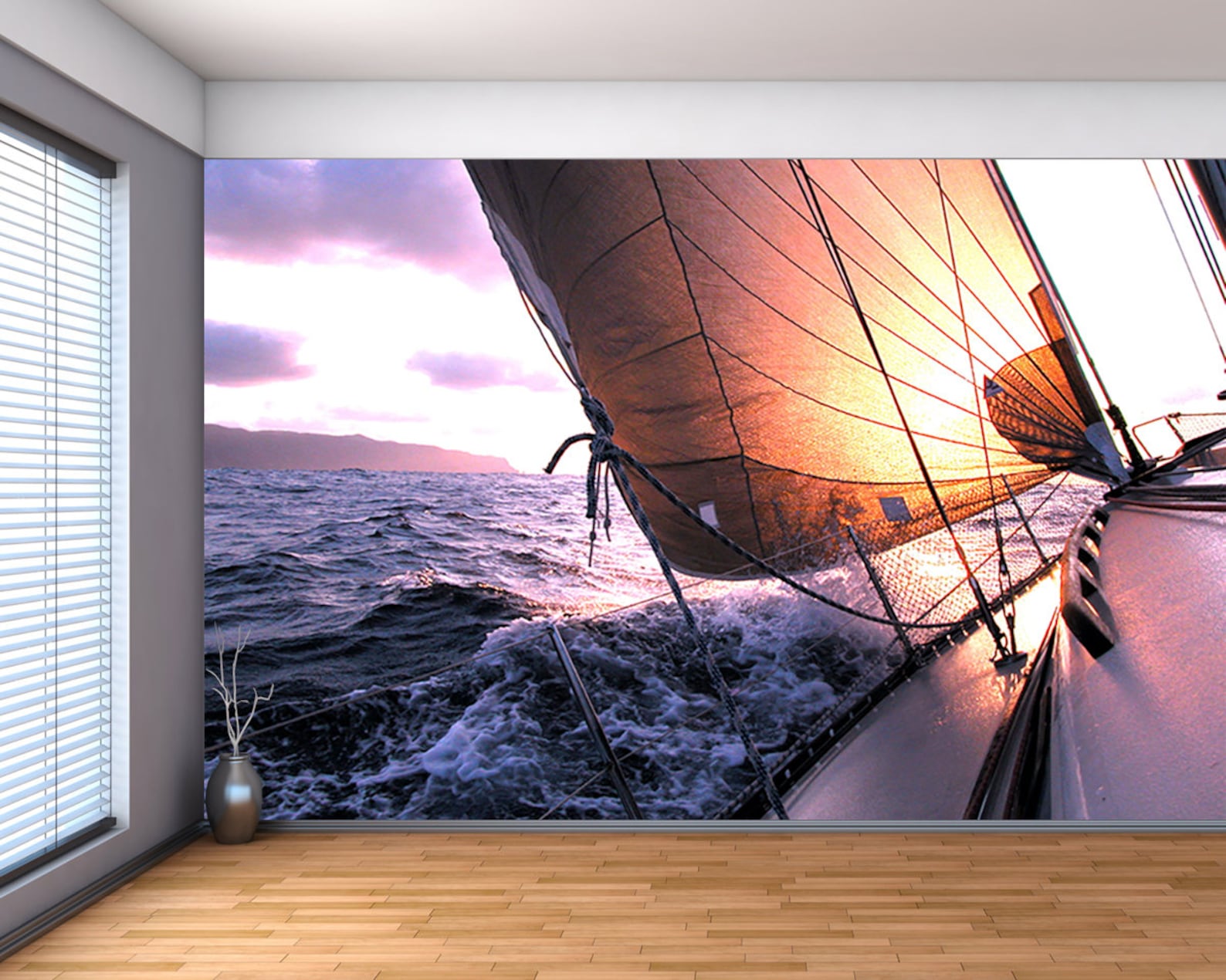 Ocean Sailing Yacht Large Wall Mural Self-adhesive Vinyl | Etsy