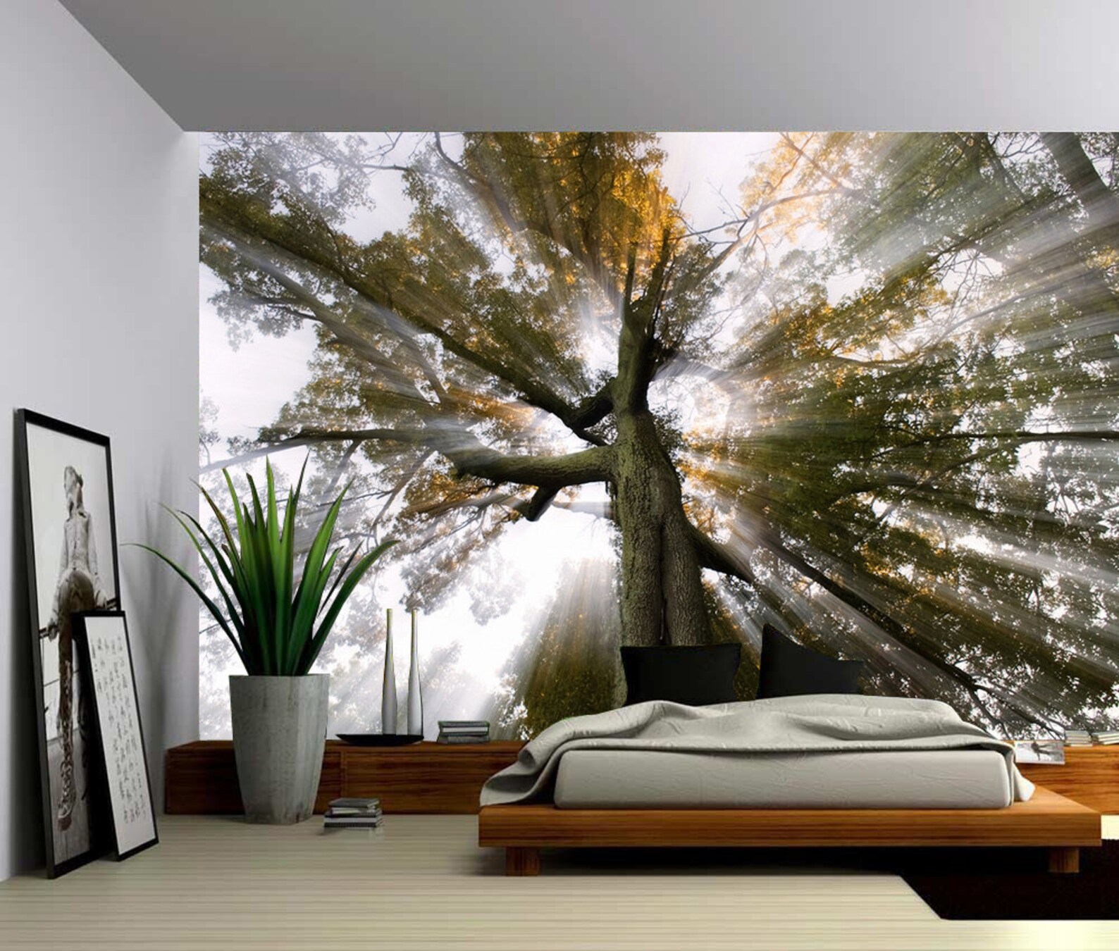 Sun Tree Rays of Light Large Wall Mural Self-adhesive Vinyl - Etsy