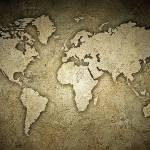 Sepia Stone Texture World Map Large Wall Mural, Self-adhesive Vinyl ...