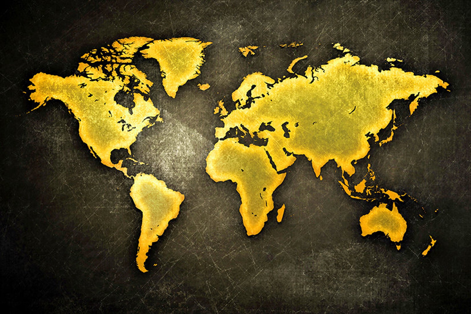 Metal Gold Texture World Map Large Wall Mural Self-adhesive - Etsy